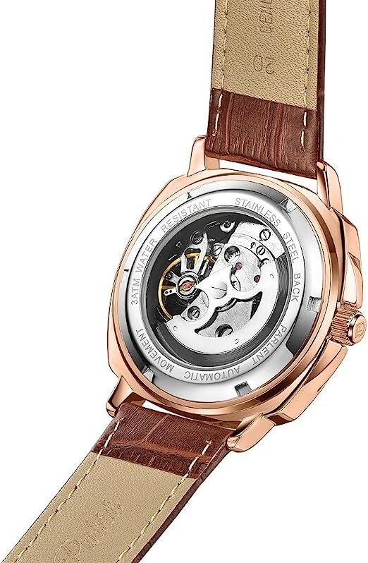 Parlent Watch Diego Gold - Men's Analogue Automatic Watch with Leather ...
