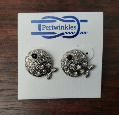 Periwinkles Rhinestone Fish Earrings | eBay