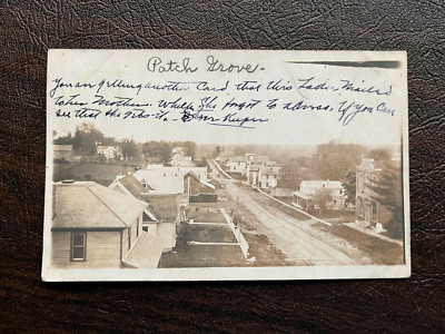 RPPC Patch Grove Wisconsin Street Scene Business Section 1910 | eBay