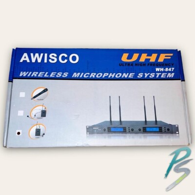 AWISCO WH-847 4X32 Channel UHF PLL Professional Wireless Lapel ...