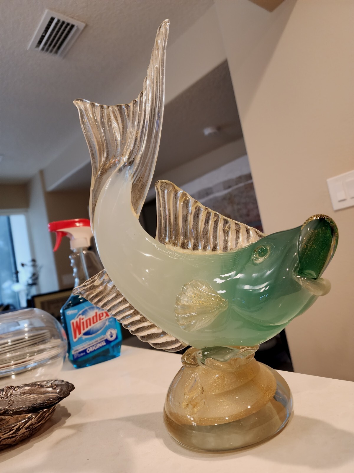 Vintage Murano Art Bollicine Glass Italian Alfredo Barbini Koi Fish 15 ...
