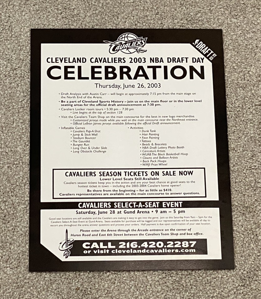 Lebron James Cleveland Cavaliers 6/26/03 Draft Day 8x10 RC Debut Rookie ...