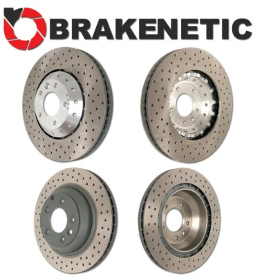 FRONT+REAR BRAKENETIC Premium Drilled Brake Rotors 390mm GTS Turbo ...