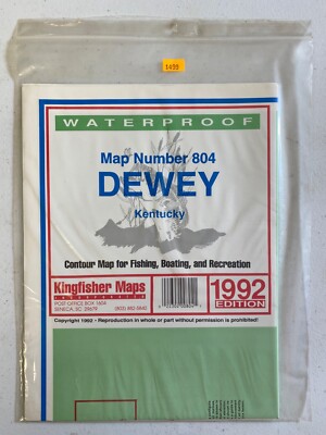Vintage Dewey Lake Kingfisher Contour Map No. 804 - Waterproof - 1992 ...