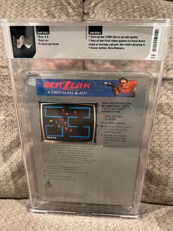 BERZERK ATARI 5200 Video Game WATA Graded 9.0 MINT - Seal A+ Brand New ...