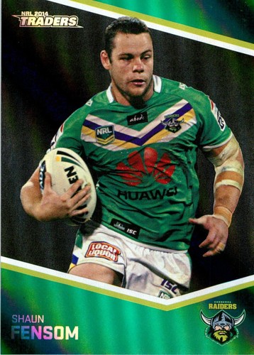 2014 CANBERRA RAIDERS NRL Card SHAUN FENSOM Traders Black Parallel ...
