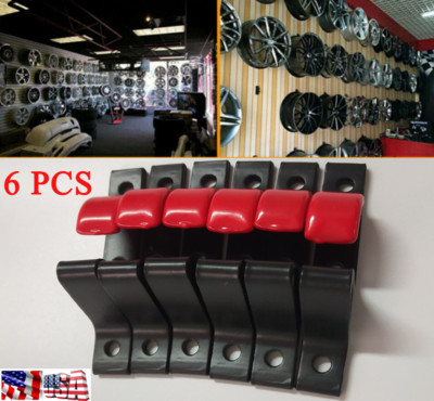 6x Metal Holder Wall Mounted Hanging Wheel Rim Hub Hooks Shop Display ...