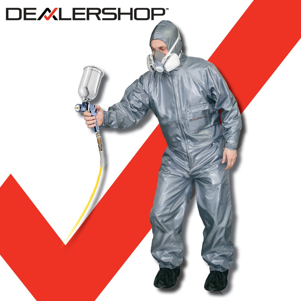 DealerShop X-Large Reusable Automotive Paint Suit with Hood, Grey | eBay