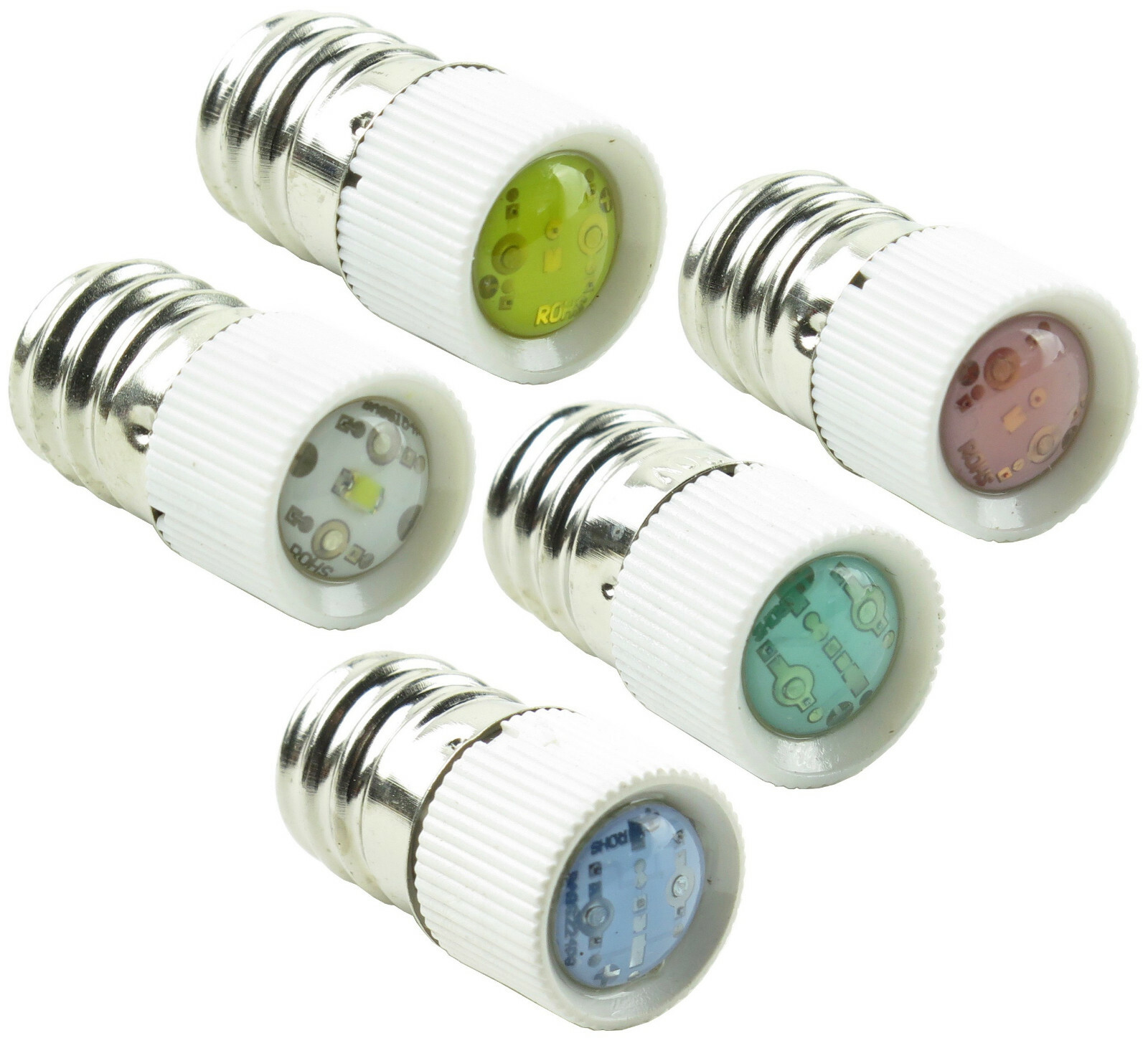 12mm E12 LED Lamp Screw Base Indicator Bulb 24V-110V Blue Green Red ...