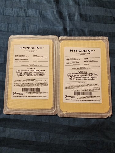 SAFE LIFE DEFENSE HYPERLINE Level IIIA Side Armor Panels 5"x7" | eBay