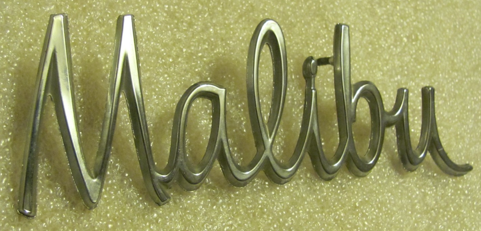 1960s - 1970s CHEVROLET MALIBU EMBLEM BADGE FLAG FACTORY ORIGINAL ...