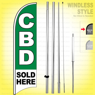 CBD SOLD HERE - Windless Swooper Flag Kit 15' Feather Banner Sign gb-h ...