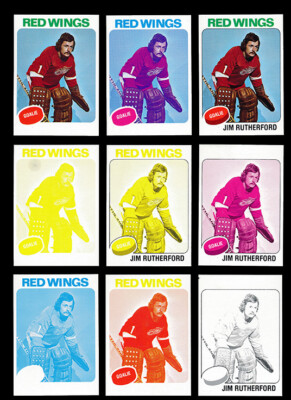 1975 Topps Hockey #219 Jim Rutherford 11 Card Progressive Proof ...