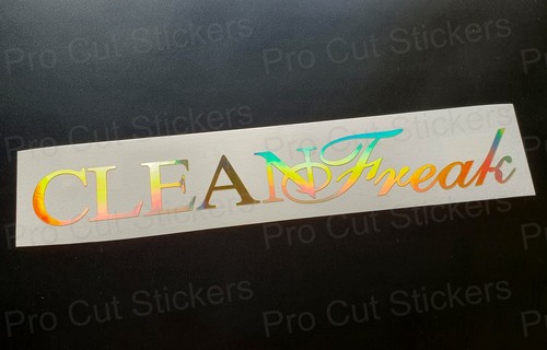 Clean Freak Gold Hologram Neo Chrome Custom Car Funny Novelty Sticker ...