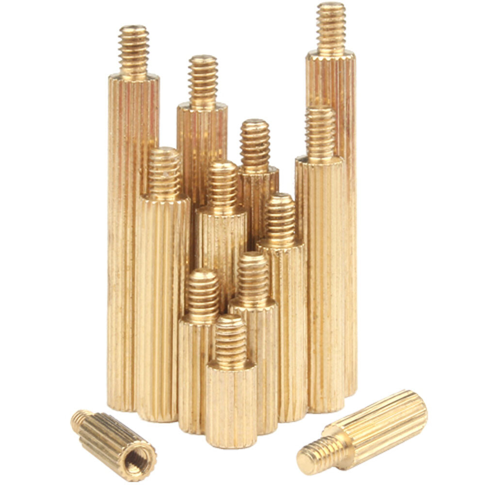 M2 Male-Female Brass Knurled Threaded Column Standoff Support Spacer ...