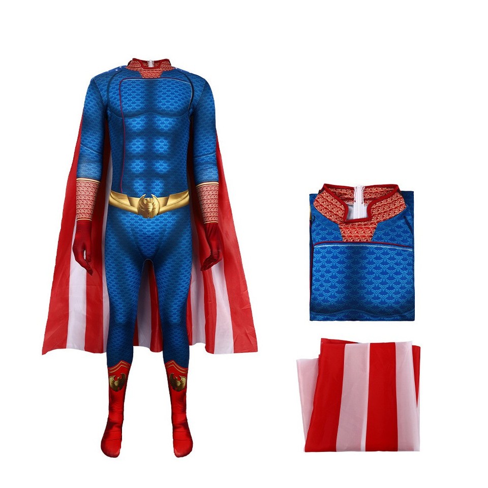 The Boys Homelander Cosplay Costume Jumpsuit Cloak Full Set Halloween ...