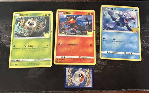 Pokemon - Rowlet SM01 Litten SM02 Popplio SM03 JUMBO First Partner Pack ...