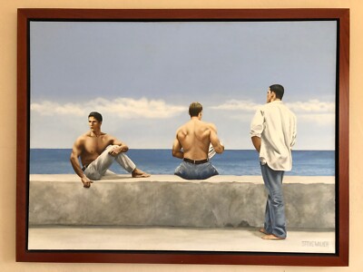 Steve Walker Original Painting, "Three By The Sea", Acrylic on Canvas ...