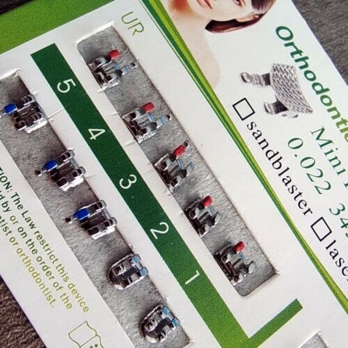50Set Dental Orthodontic Metal Brackets Braces Mini Roth.022 Hooks 345 ...