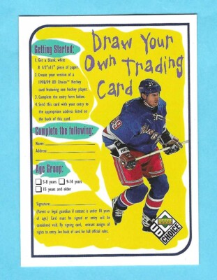 1998-99 Upper Deck Draw Your Own Trading Card DW1 Wayne Gretzky Rangers ...