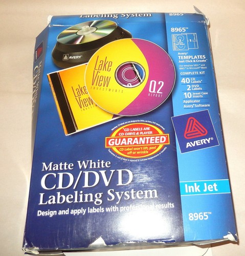 Avery CD/DVD Design Kit with 40 Matte Labels & 10 Inserts Ink Jet Printer (8965) | eBay