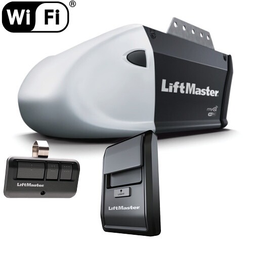 Liftmaster 8155W 1/2 HP AC Belt Drive Wi-Fi Garage Door Opener w/ Rail ...