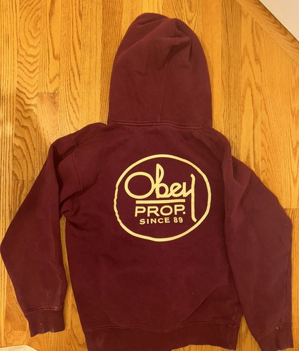 Obey Prop. Propaganda Hoodie Sweatshirt Maroon Adult Size Small | eBay