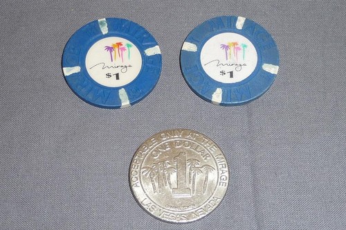 MIRAGE $1 Roulette Poker Chip & Coin ~ Las Vegas Casino Hotel Gambling ...