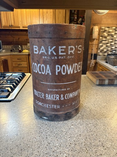 RARE ANTIQUE WALTER BAKER BAKER'S COCOA WOODEN BARREL KEG | eBay