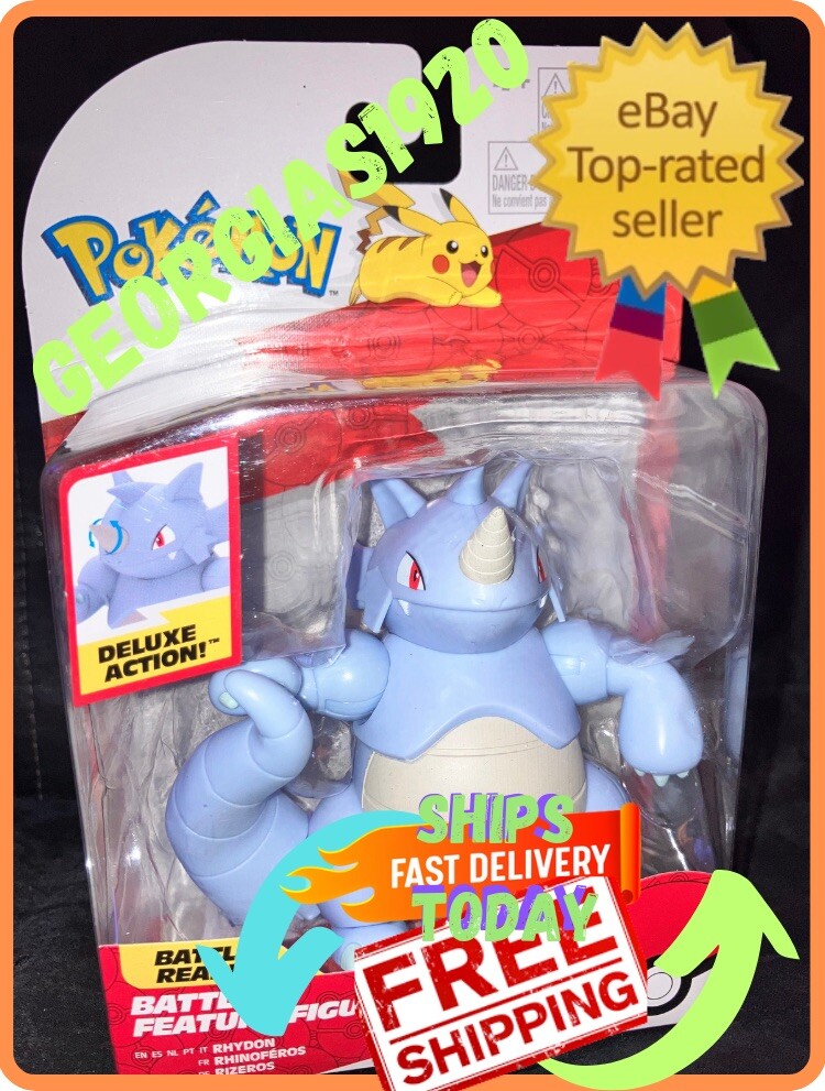 🦏 ¡ HOT ! 2024 JAZWARES Pokemon RHYDON 4.5” Battle TOY Action Figure ...