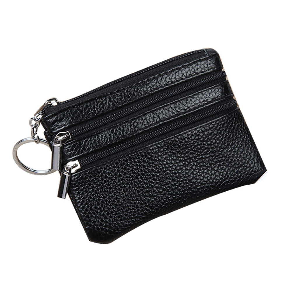 Genuine Leather Keys Coin Organizer Zipper Bag Pouch Women Wallet Purse ...
