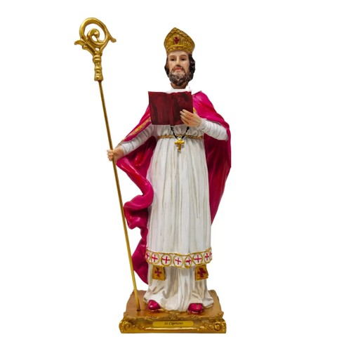 St. Cyprian Statue Figurine - 12-Inch Resin Catholic Gift: San Cipriano ...