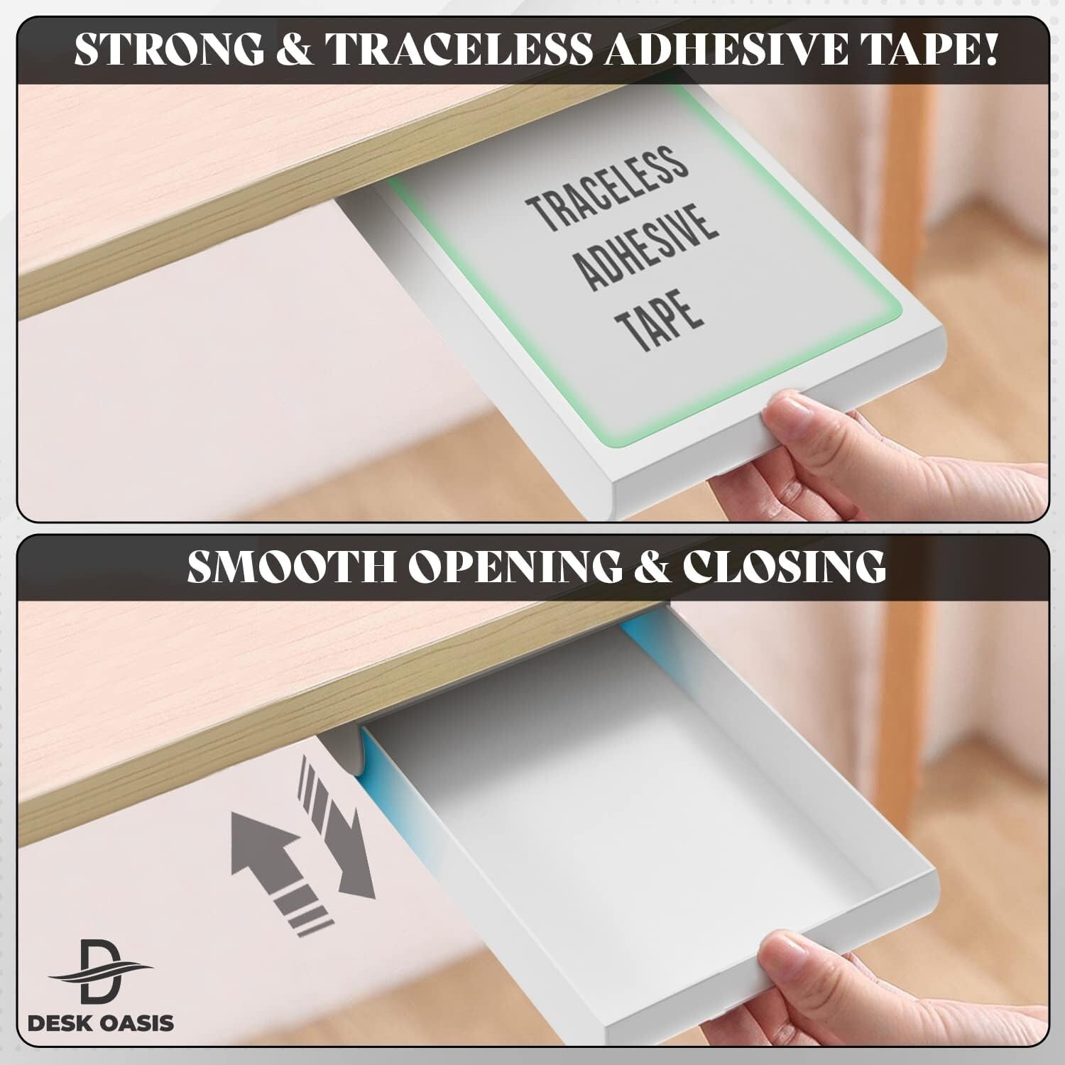 Desk Oasis 2 Pack Under Desk Storage, Plastic Desk Accessories, Slide Out Desk | eBay