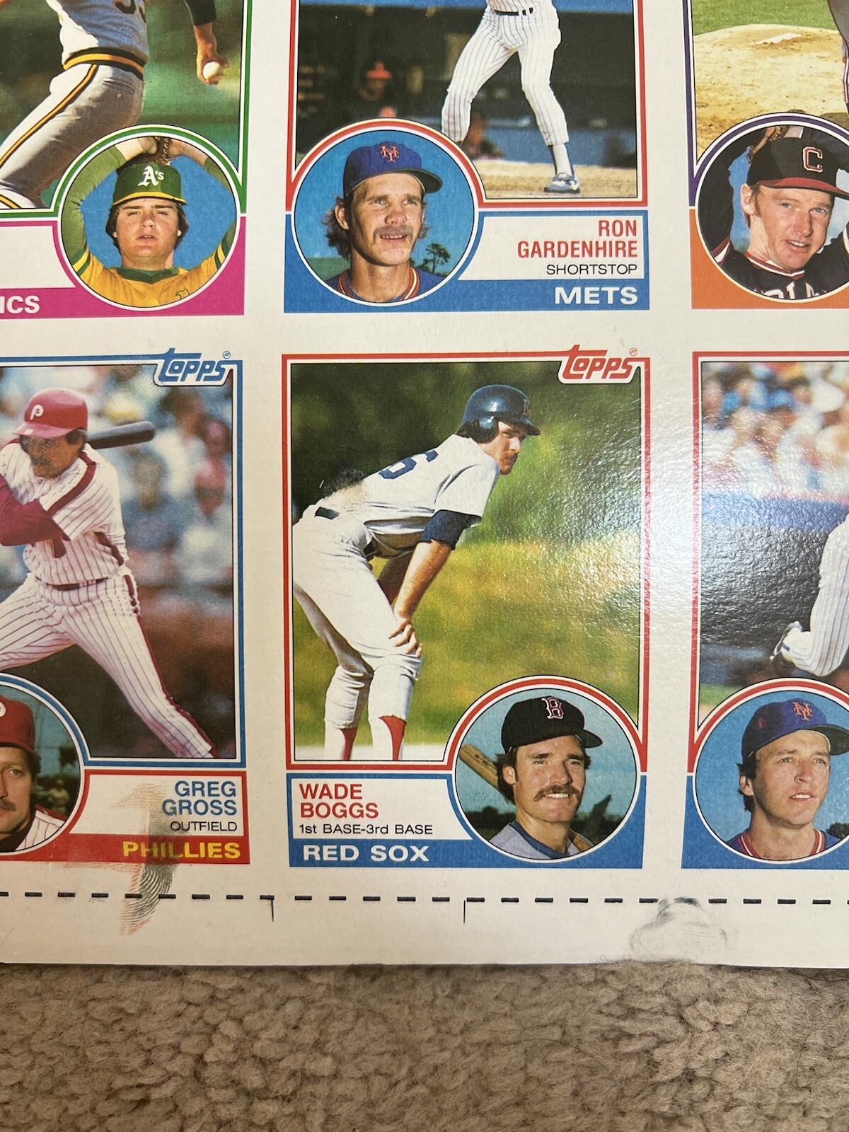 1983 TOPPS BASEBALL UNCUT SHEET - Boggs RC | eBay