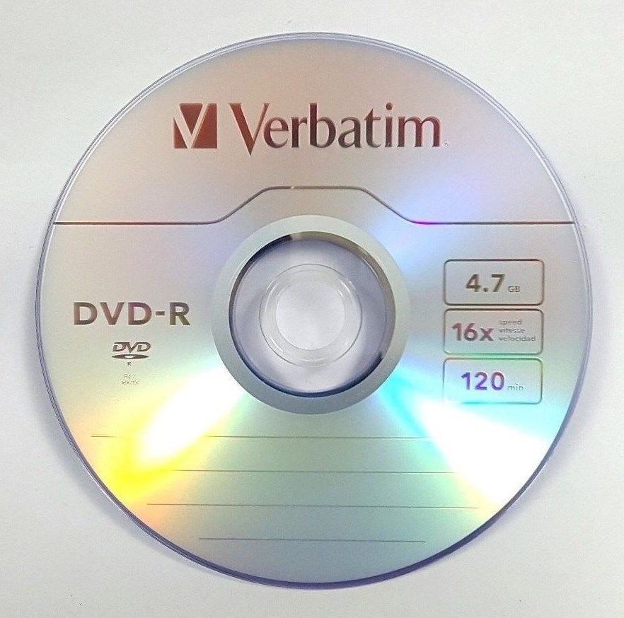 50 VERBATIM Blank DVD-R DVDR 16X 4.7GB Recordable Logo Branded Media ...