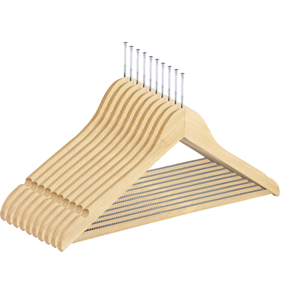 Wooden Coat Hotel Hangers Wishbone 45cm Natural Wooden Anti-Theft ...