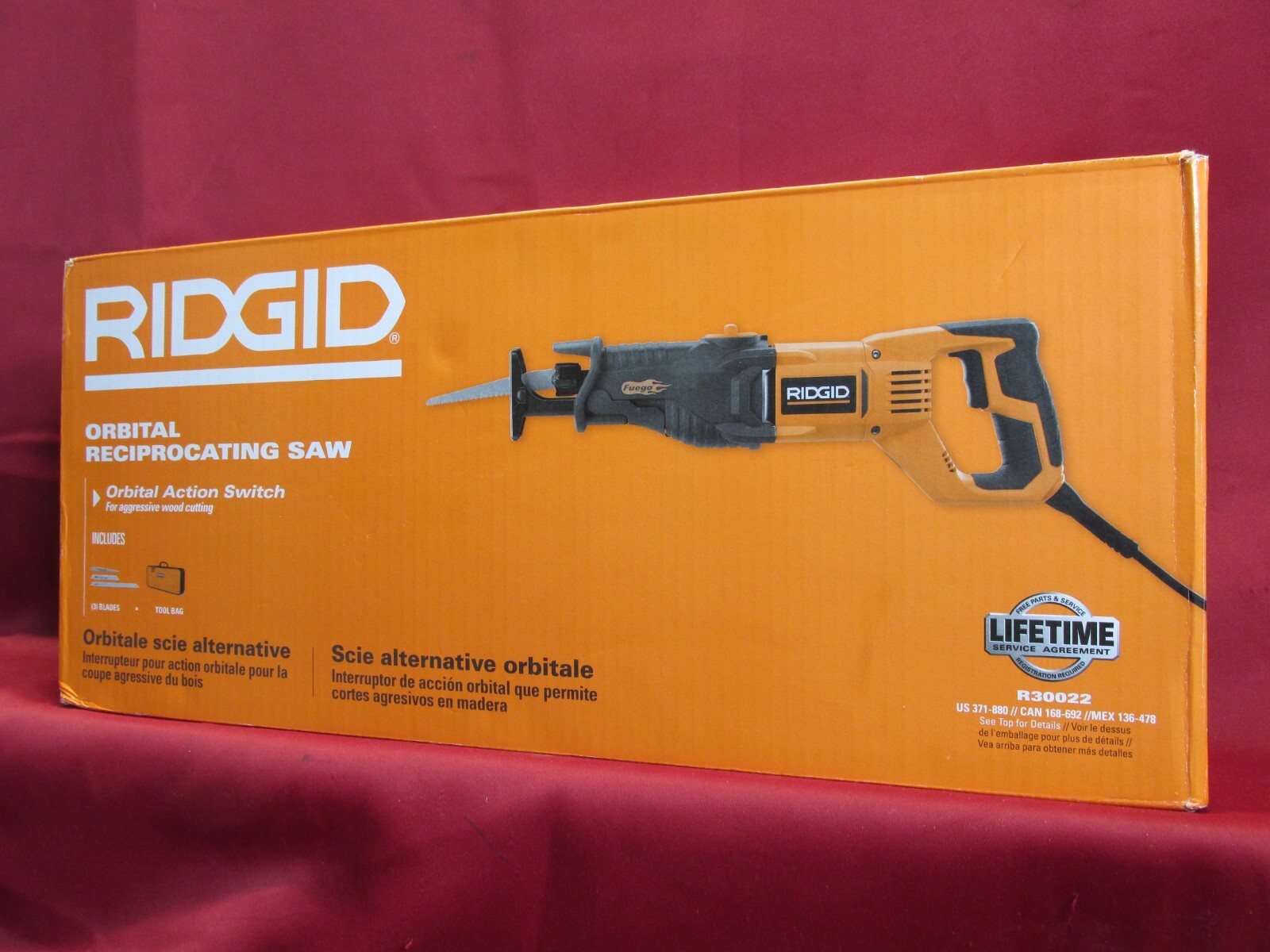RIDGID R3002 Compact Orbital Reciprocating Saw - Orange (Kit with 2 ...