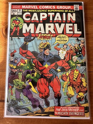 Captain Marvel #31 Comic Book 1974 Jim Starlin Marvel Comics | eBay