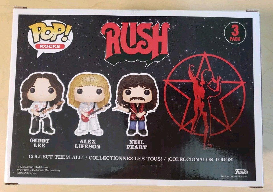 Funko Pop 'Rocks' RUSH Vinyl Figure 3-Pack New GEDDY LEE Alex Lifeson ...
