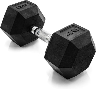 Single 40lb Coated Dumbbell - Hexagonal Head - Strength Training ...