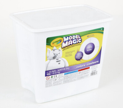 Crayola Model Magic Tub Of White Clay (4)-8oz Packs= 2lbs, Reuse Or Air ...