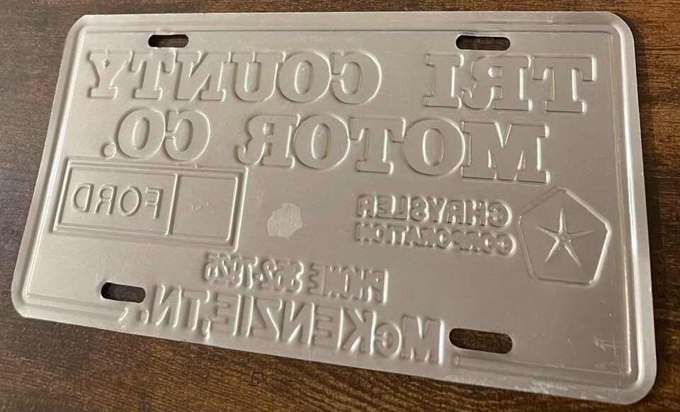 Tri County Motor Co Ford Chrysler Dealership Booster License Plate ...