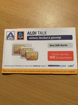 Aldi Prepaid Sim Karte DE Nummer mit 10,00 € Startguthaben | eBay.de