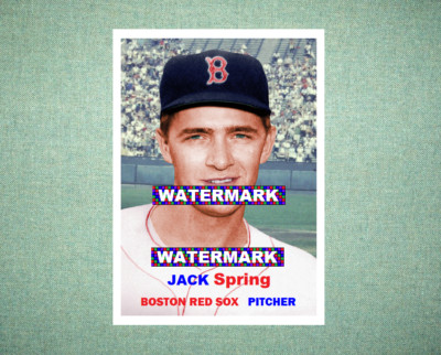 Jack Spring Boston Red Sox 1957 Style Custom Baseball Art Card | eBay