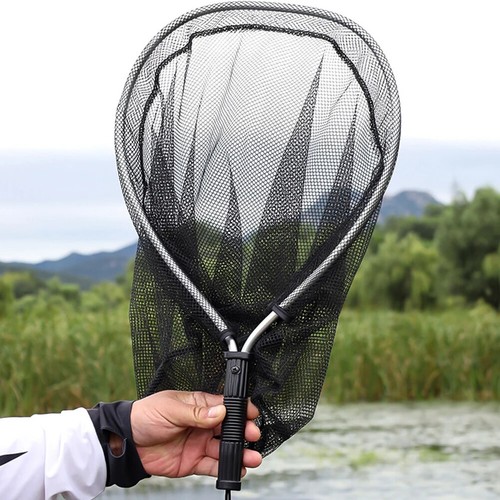 50cm Nylon Fishing Landing Net Aluminum Alloy Retractable Fishing Pole ...