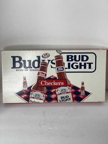 VTG Budweiser vs. Bud Light Checkers Board Game Beer Bottles & Caps ...