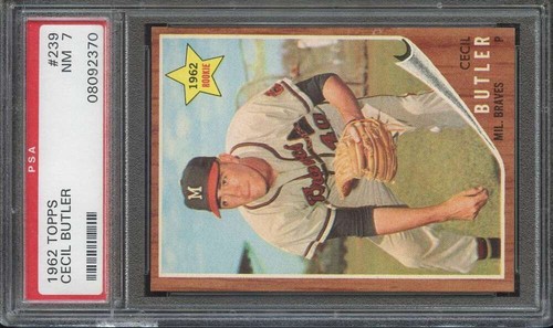 1962 TOPPS #239 CECIL BUTLER PSA 7 (RC) BRAVES *B62326 | eBay