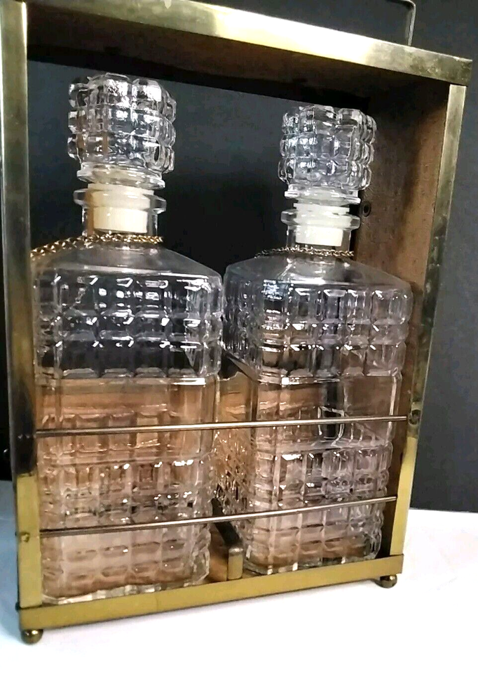 Mid Century Liquer Decanters Lockable Caddy Carry Case Whiskey Rye tags ...
