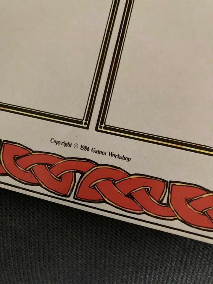 Talisman the Adventure expansion Games Workshop character sheets 1986 x ...