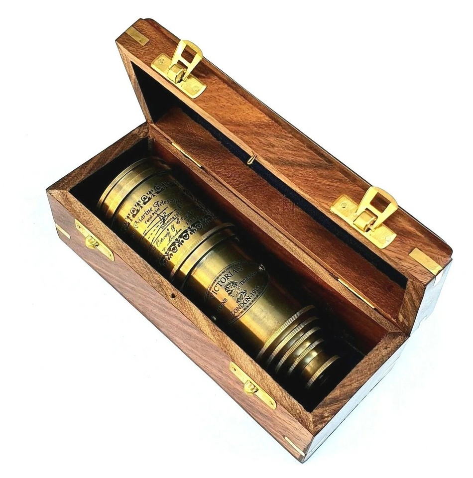 Marine Telescope Nautical Antique Solid Brass Pirate Spyglass 20 ...